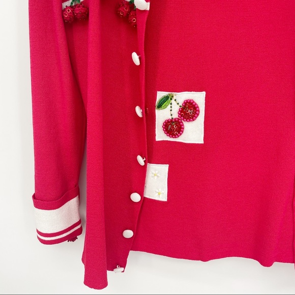 berek | Sweaters | Vintage Berek Deadstock Cherries Red Twinset Sweater ...